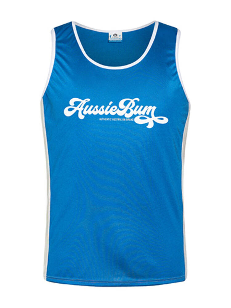 Top męski | Nylon Singlet Royal White | AussieBum | MeskieGacie.pl